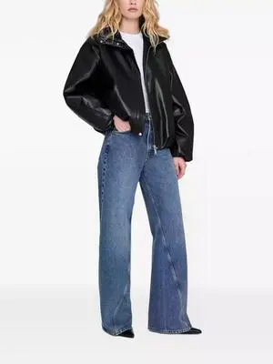 ANINE BING Cyrus Recycled Leather Jacket - Black