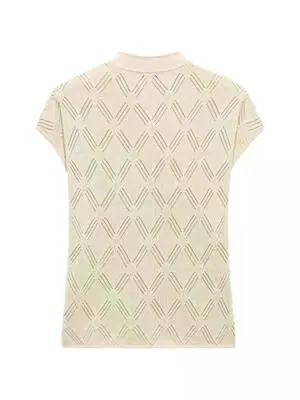 Shanghai Tang Openwork Knit Frog-fastening Top - Neutrals