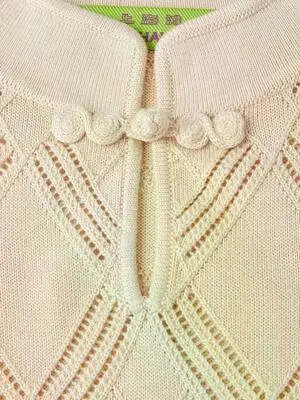 Shanghai Tang Openwork Knit Frog-fastening Top