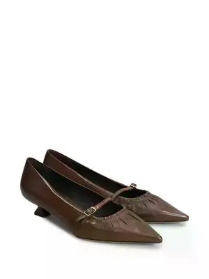THE SELLER Pointed-toe Buckled Pumps - Brown