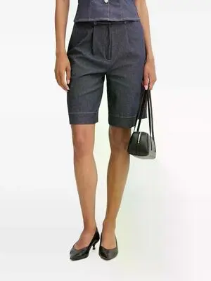 MORGAN Pleated Denim Shorts