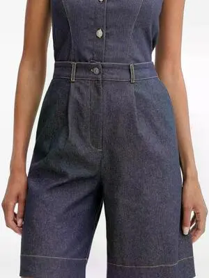 MORGAN Pleated Denim Shorts