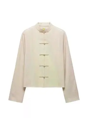 Shanghai Tang Sequin-embellished Frog-fastening Jacket - Neutrals