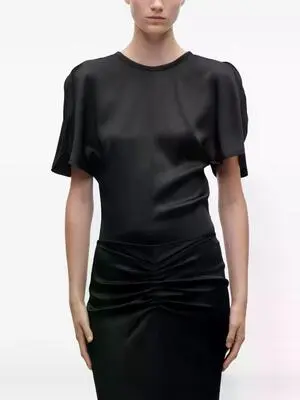Victoria Beckham Bela Slit-sleeve Top - Black