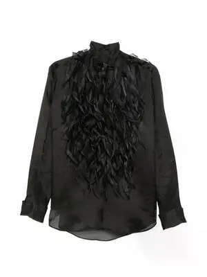 Viktor & Rolf Feather-effect Long-sleeve Shirt - Black