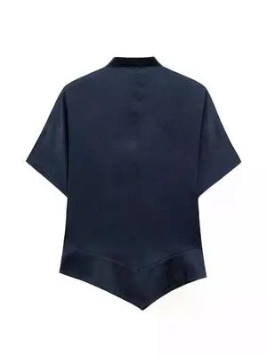 Shanghai Tang Drape Asymmetric-hem Silk Top