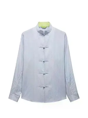 Shanghai Tang Fortune Tang Frog-fastening Shirt Jacket - Blue
