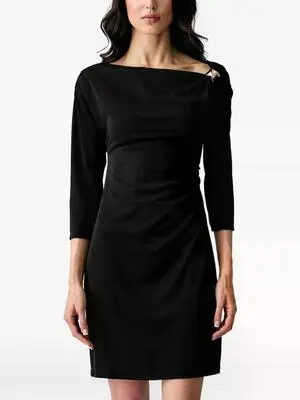 MORGAN Asymmetric Neck Gathered Waist Mini Dress