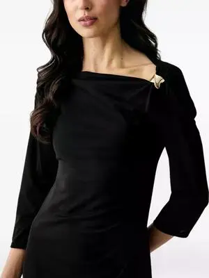 MORGAN Asymmetric Neck Gathered Waist Mini Dress