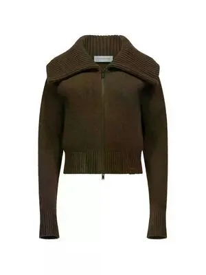 Victoria Beckham Wide-collar Zip-up Cardigan