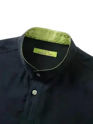 Shanghai Tang Fortune Mandarin-collar Chest-pocket Shirt