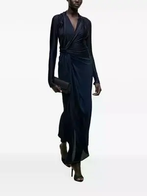 Victoria Beckham Lea Knotted-detail Midi Dress - Blue