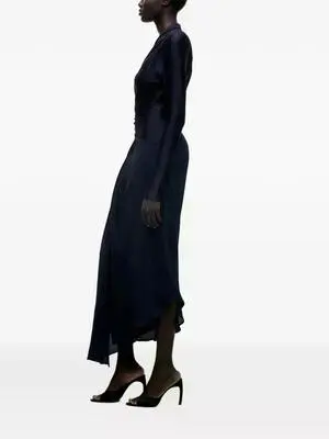 Victoria Beckham Lea Knotted-detail Midi Dress - Blue