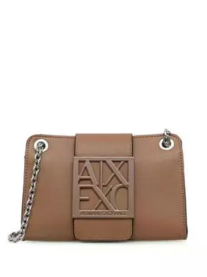 Armani Exchange Logo-plaque Chain-link Cross Body Bag - Brown
