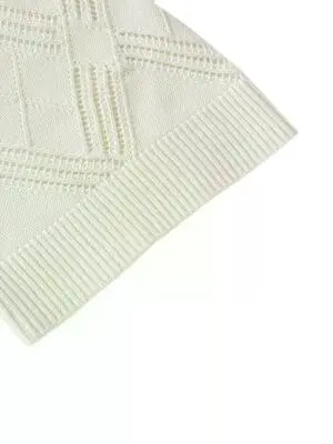 Shanghai Tang Openwork Knit Mandarin Collar Top