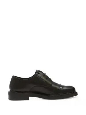 Geox Serilda Leather Derby Shoes - Black