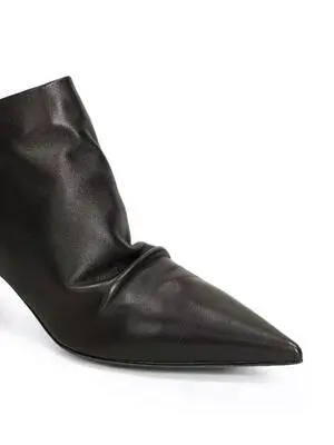 THE SELLER Ruched Pointed-toe Ankle Boots
