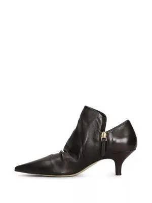 THE SELLER Ruched Pointed-toe Ankle Boots