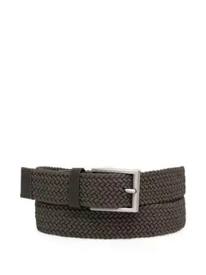 Armani Exchange Braided Leather-trim Belt