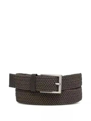 Armani Exchange Braided Leather Trim Belt - Brown