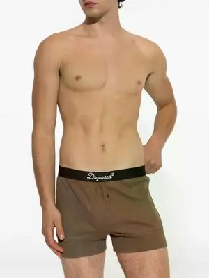 Dsquared2 Logo-waistband Ribbed Boxers - Brown