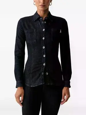 Patrizia Pepe Fly Logo Plaque Denim Shirt