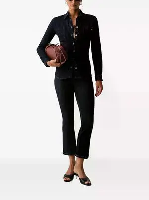 Patrizia Pepe Fly Logo Plaque Denim Shirt