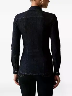 Patrizia Pepe Fly Logo Plaque Denim Shirt