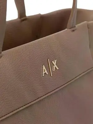 Armani Exchange Logo-plaque Pebbled-effect Tote Bag