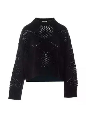 Liu Jo Open-knit Blazer With Rhinestone Embellishment