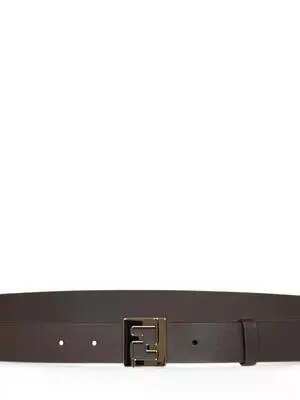 Fendi Ff Plaque Leather Belt