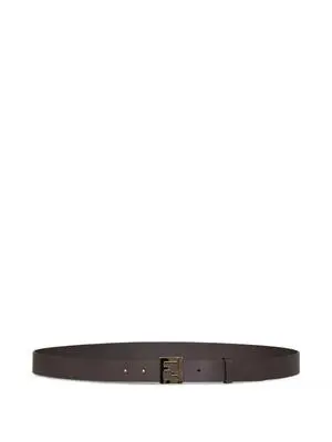 Fendi Ff Plaque Leather Belt - Brown