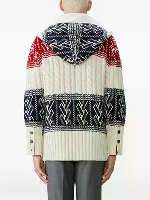 Thom Browne Chunky Cashmere Fair Isle Jacquard Duffle Jacket