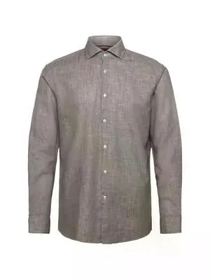BOSS Slim-fit Shirt In Cotton And Linen - Brown