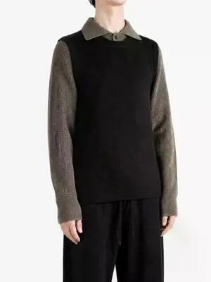 MAISON MARGIELA Layered-effect Ribbed-sleeve Sweater