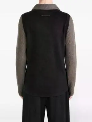 MAISON MARGIELA Layered-effect Ribbed-sleeve Sweater