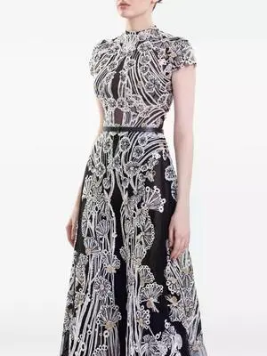 SAIID KOBEISY Fully Embellished Maxi Dress
