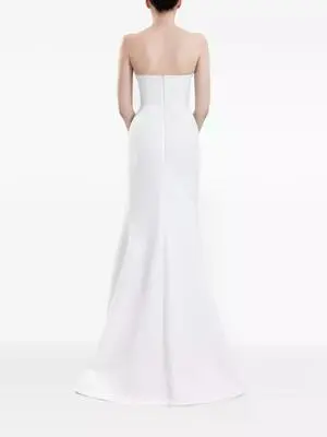 SAIID KOBEISY Strapless Embroidered Crepe Maxi Dress
