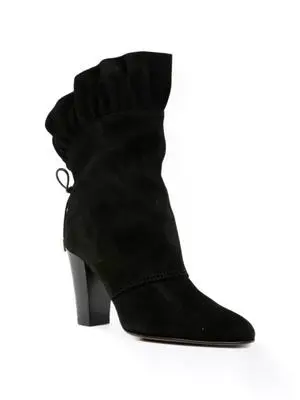 Chloé Anouk Ruffled-trim Heeled Ankle Boots