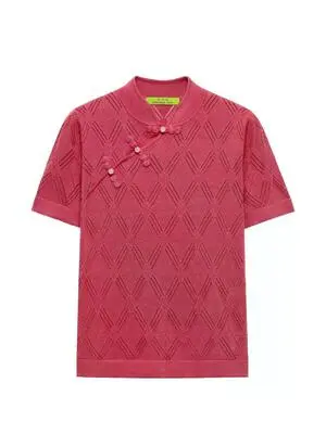 Shanghai Tang Silk Openwork Knit Top - Pink