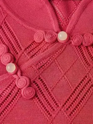 Shanghai Tang Silk Openwork Knit Top