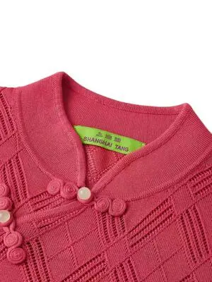 Shanghai Tang Silk Openwork Knit Top