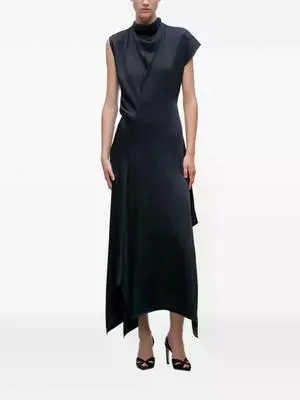 Victoria Beckham High-neck Draped Midi Dress