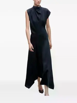 Victoria Beckham High-neck Draped Midi Dress