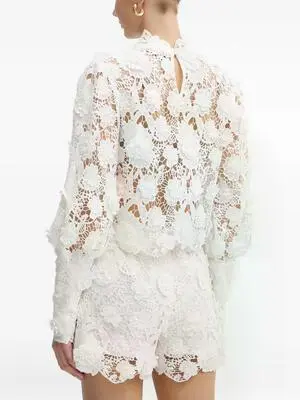 Bardot Georgia Floral-lace High-neck Blouse