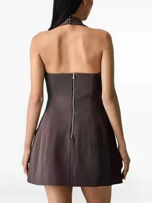 Bardot Halterneck Pleated Mini Dress
