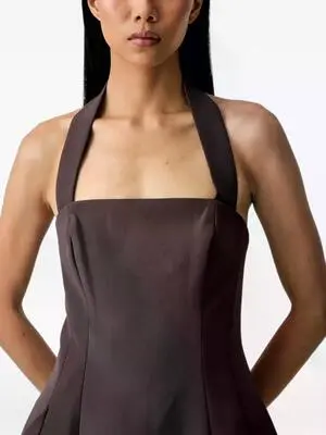 Bardot Halterneck Pleated Mini Dress