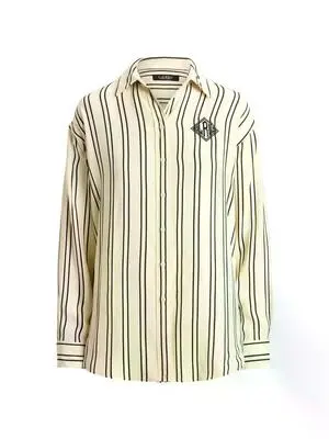 Ralph Lauren Striped Embroidered Logo Shirt - Neutrals