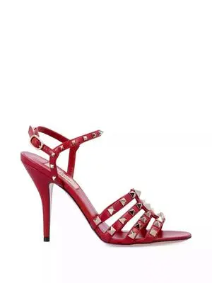 Valentino Garavani Rockstud Kidskin Sandals 100mm - Red