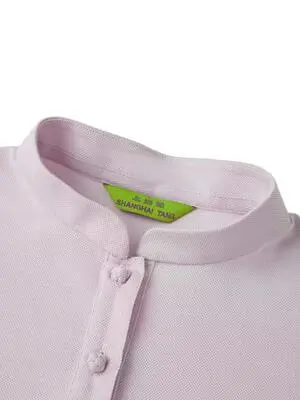 Shanghai Tang Shou Mandarin-collar Knot-button Polo Top
